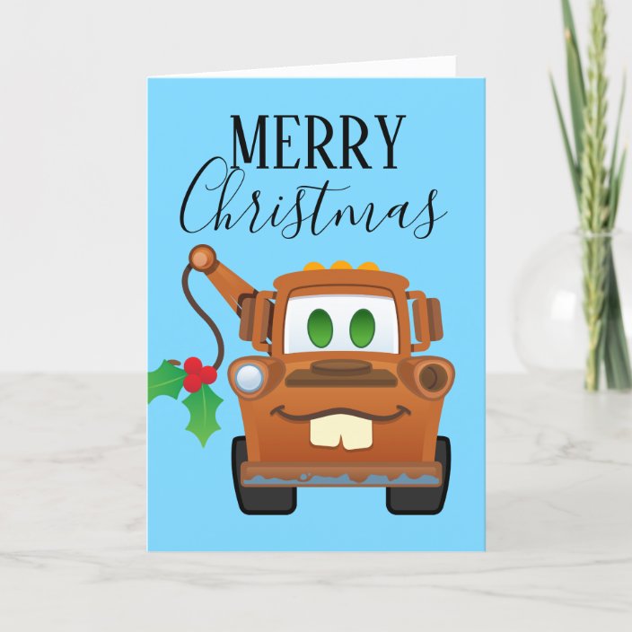 Cars Christmas | Mater Tow Truck Holiday Card | Zazzle.com