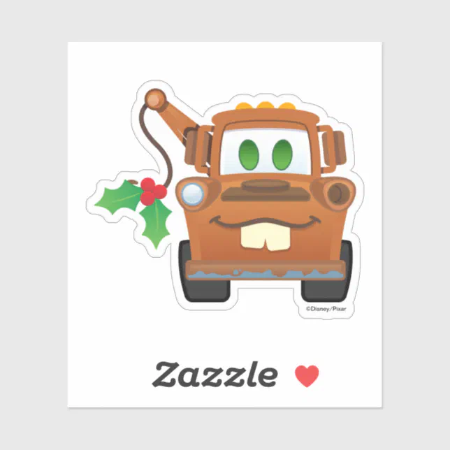 Cars Christmas | Mater Tow Truck Sticker | Zazzle