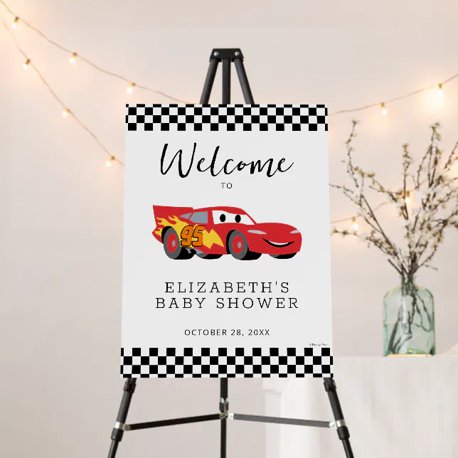 Cars Lightning McQueen Baby Shower Welcome Foam Board | Zazzle