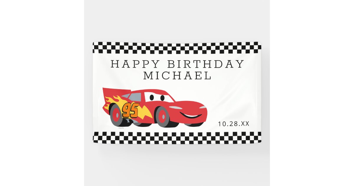 Cars - Lightning McQueen Birthday Banner | Zazzle
