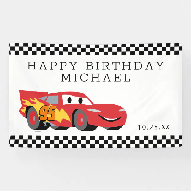 Cars - Lightning McQueen Birthday Banner | Zazzle