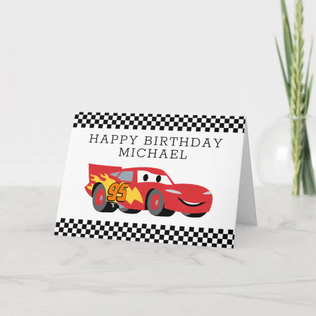 Cars Lightning McQueen Birthday Card | Zazzle