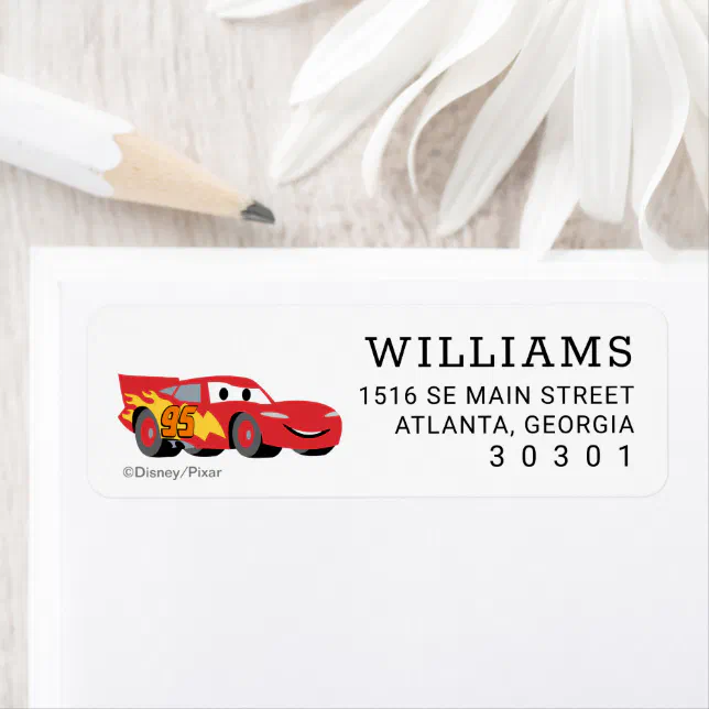 Cars Lightning McQueen Birthday Label | Zazzle