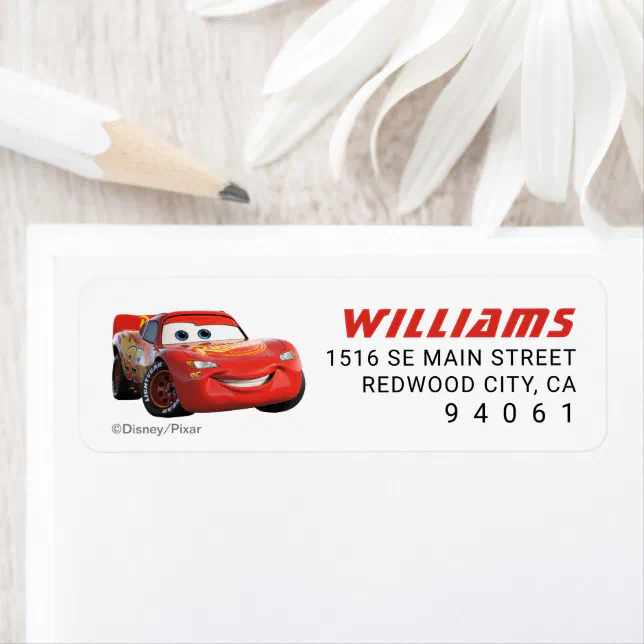 Cars Lightning McQueen Birthday Label | Zazzle