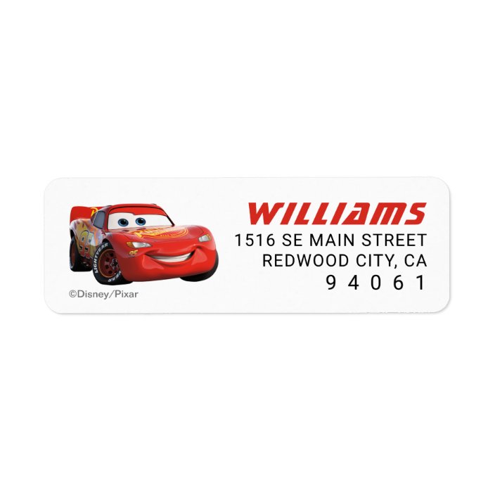 Cars Lightning McQueen Birthday Label | Zazzle.com
