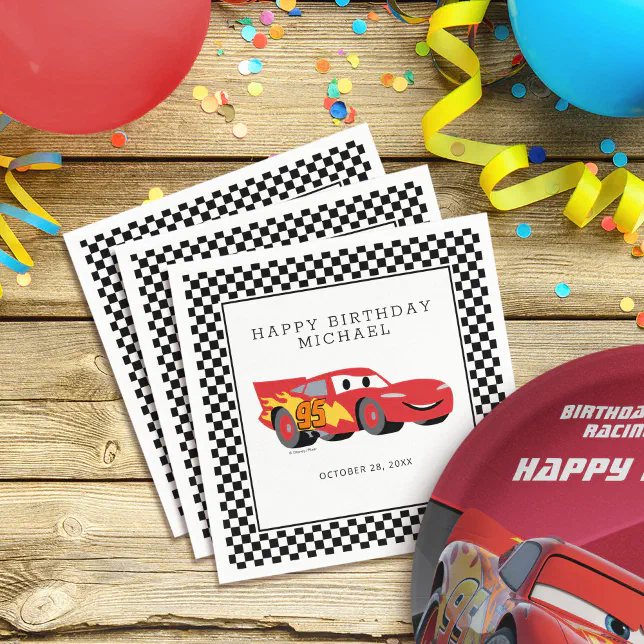 Cars Lightning McQueen Birthday Napkins | Zazzle