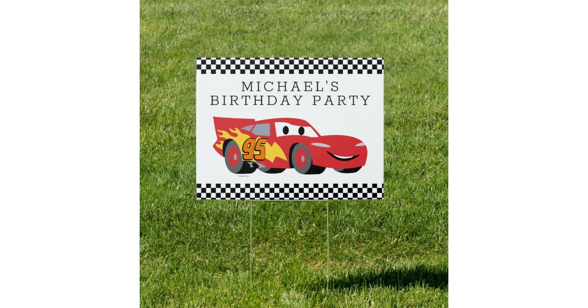 Cars - Lightning McQueen Birthday Sign | Zazzle