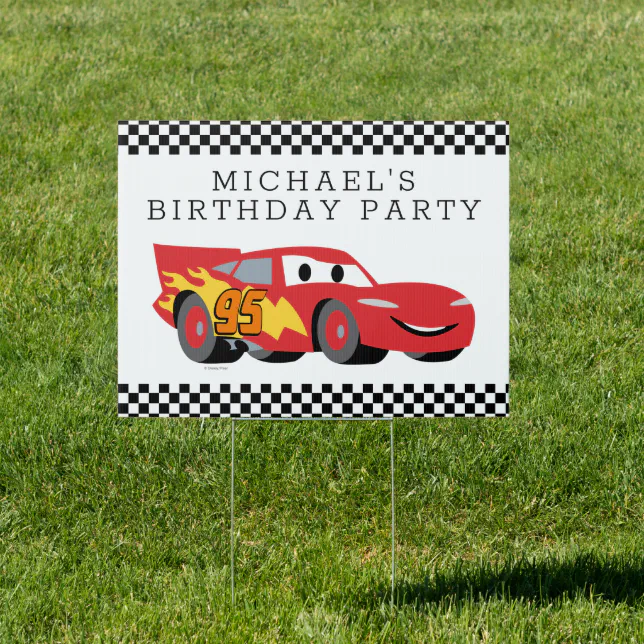 Cars - Lightning McQueen Birthday Sign | Zazzle