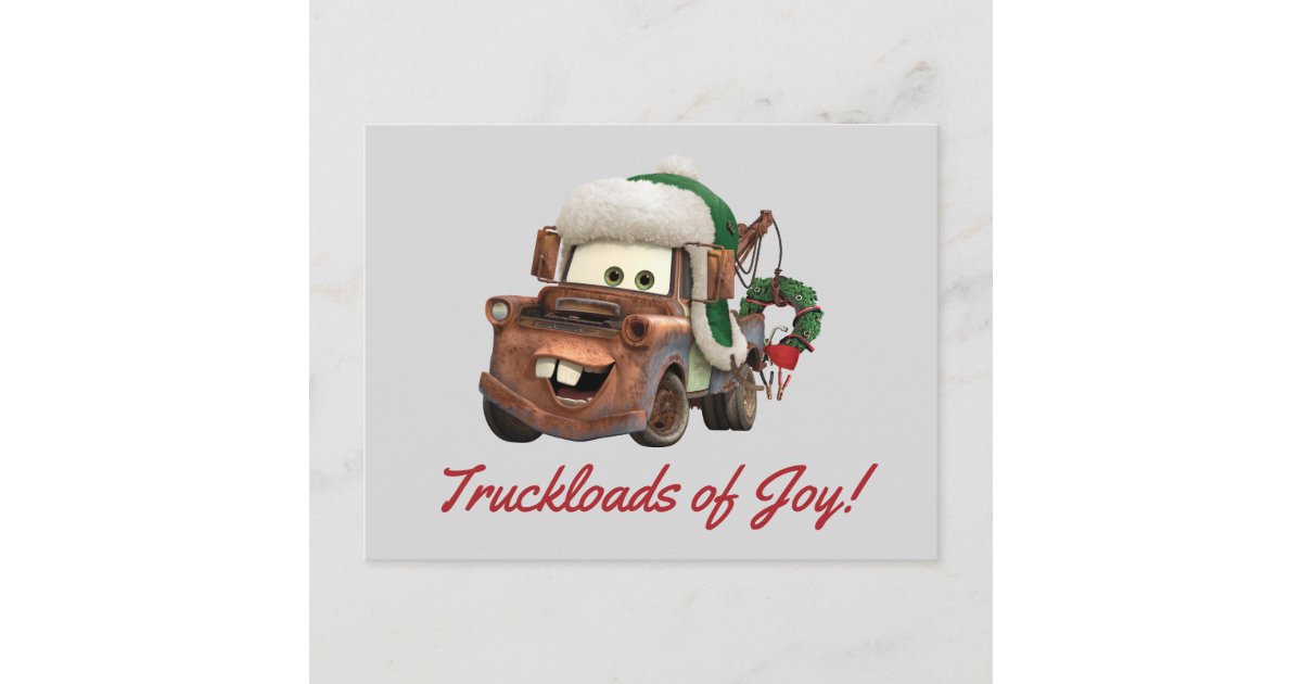 Cars | Mater In Winter Gear Holiday Postcard | Zazzle