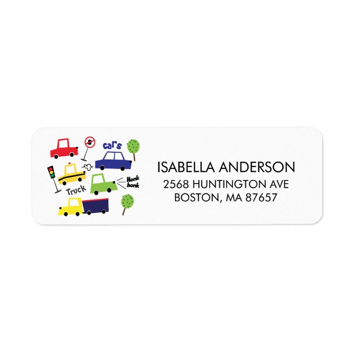 Cars & Trucks Baby Shower Address Label | Zazzle.com