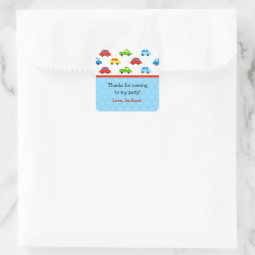 Cars Trucks Birthday Party Favor Stickers labels | Zazzle