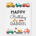 Cars & Trucks Transportation birthday Party Sign | Zazzle