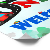 Cars welcome party sign Driver 1st birthday poster | Zazzle