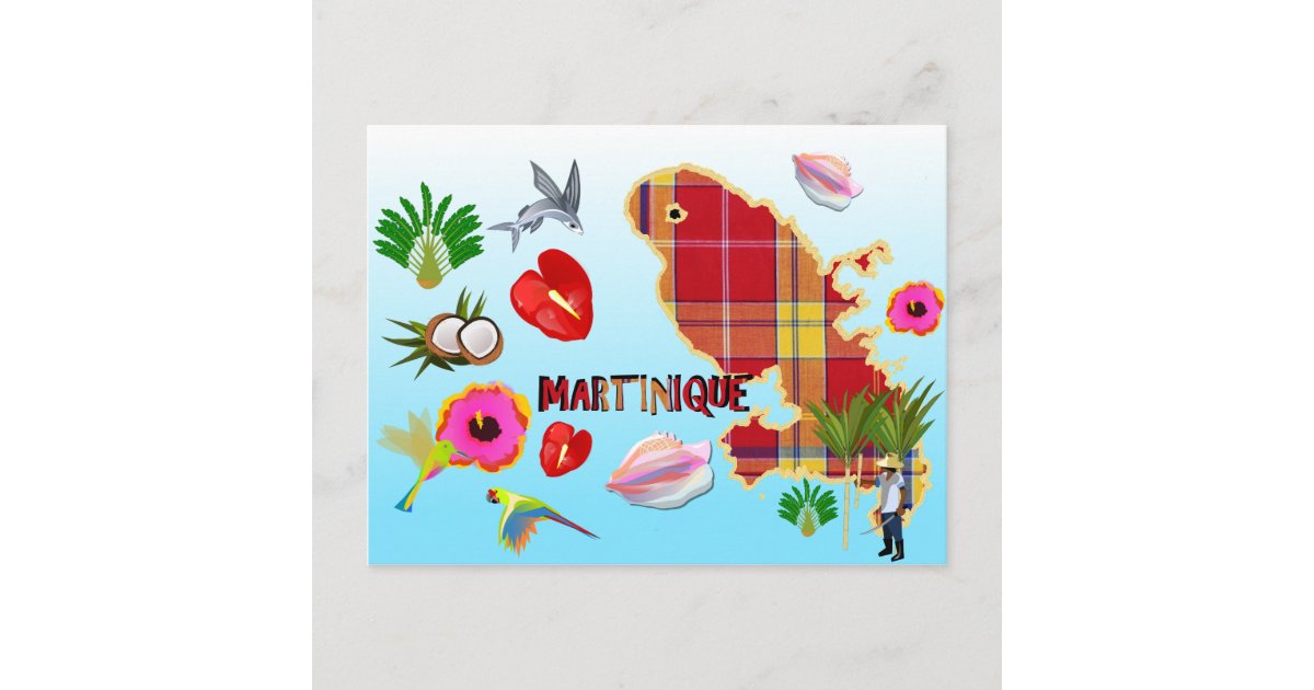 Carte postale de la Martinique Postcard | Zazzle