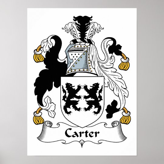 Carter Family Crest Poster | Zazzle.com