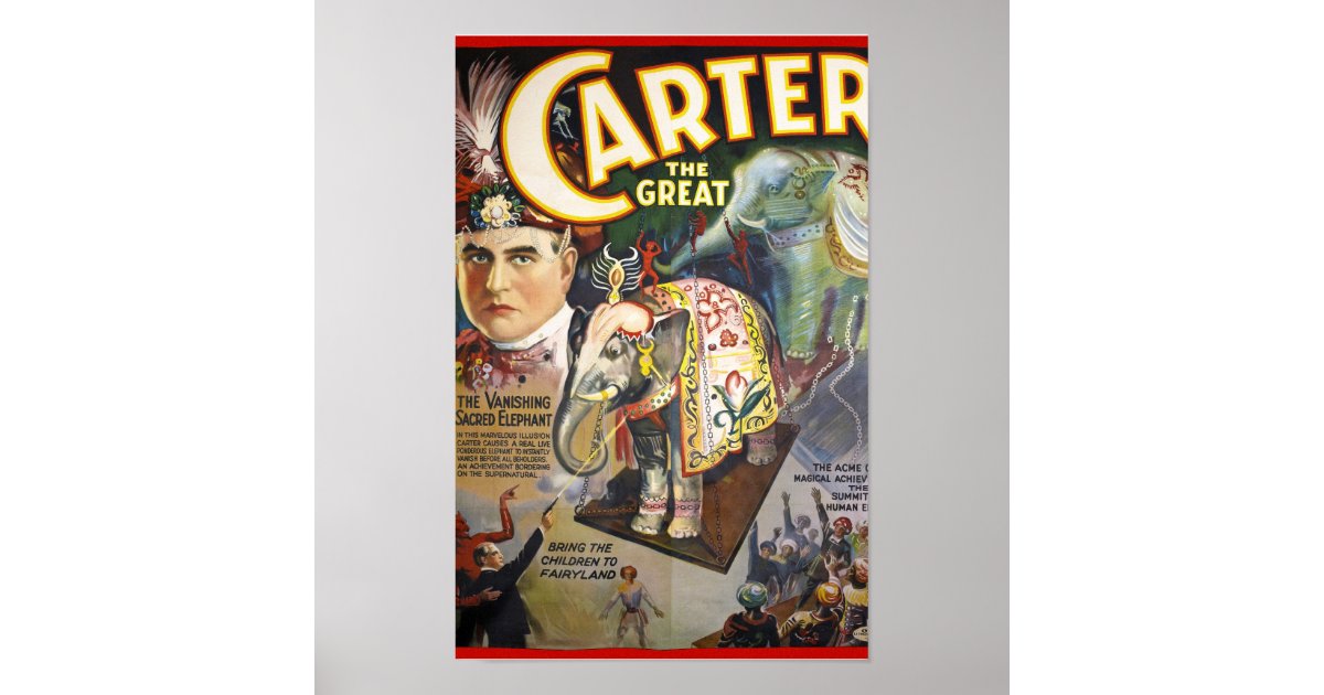 Carter The Great Restored Vintage Magician Poster | Zazzle