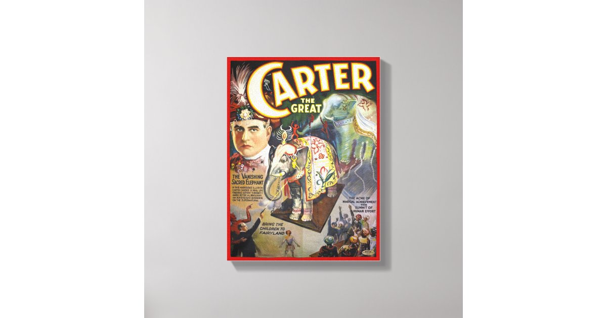 Carter The Great Restored Vintage Magician Poster Canvas Print | Zazzle