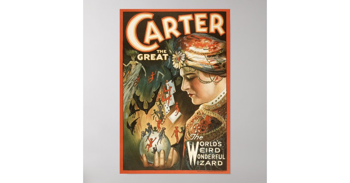Carter The Great - Vintage Magician Print | Zazzle