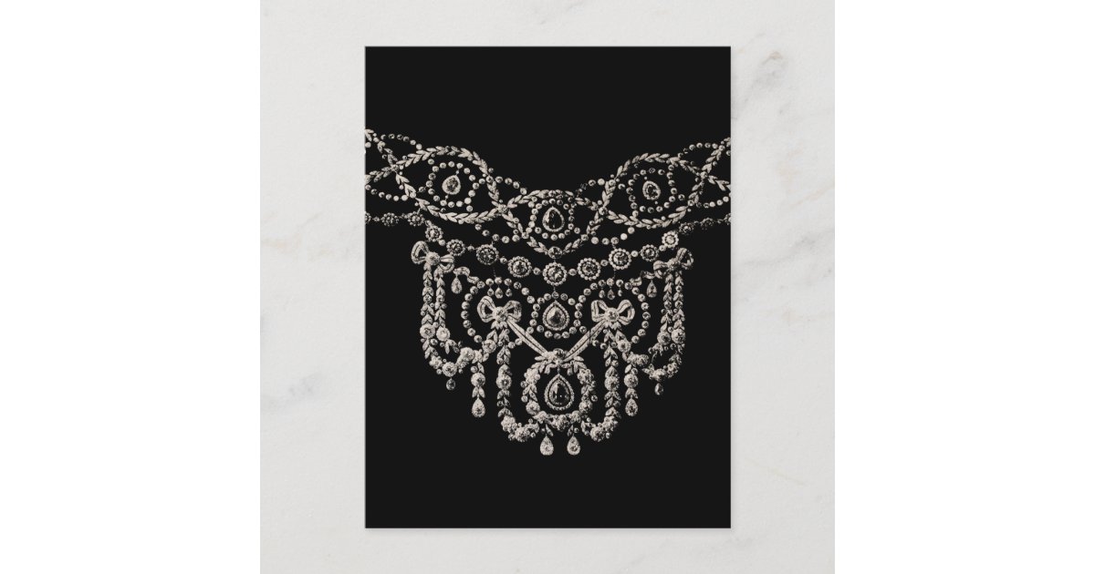 Cartierr Jewelry Necklace ~ Postcard / Invitation | Zazzle