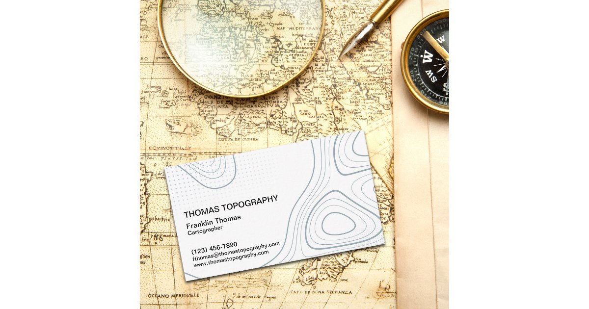 Cartographic Map Maker Business Card | Zazzle