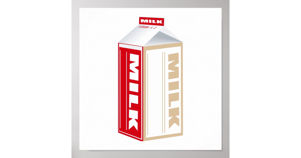 carton of whole milk poster | Zazzle