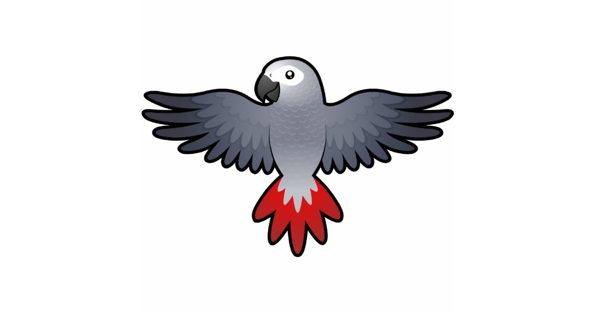 Cartoon African Grey / Amazon / Parrot Statuette | Zazzle