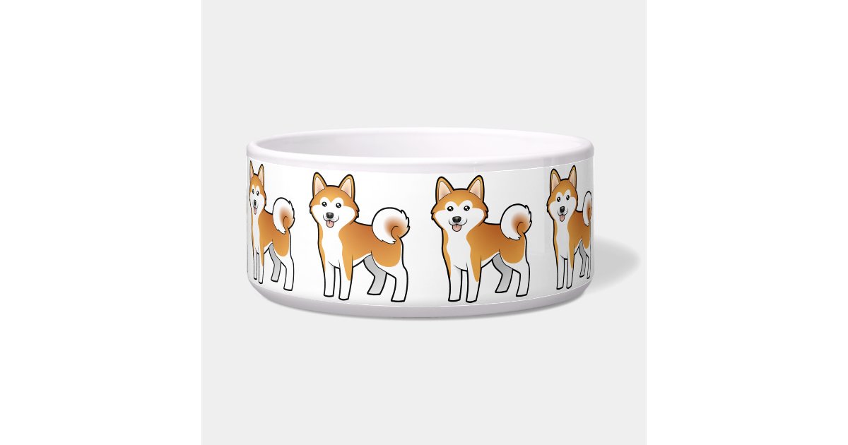 Cartoon Akita Inu / Shiba Inu Bowl | Zazzle