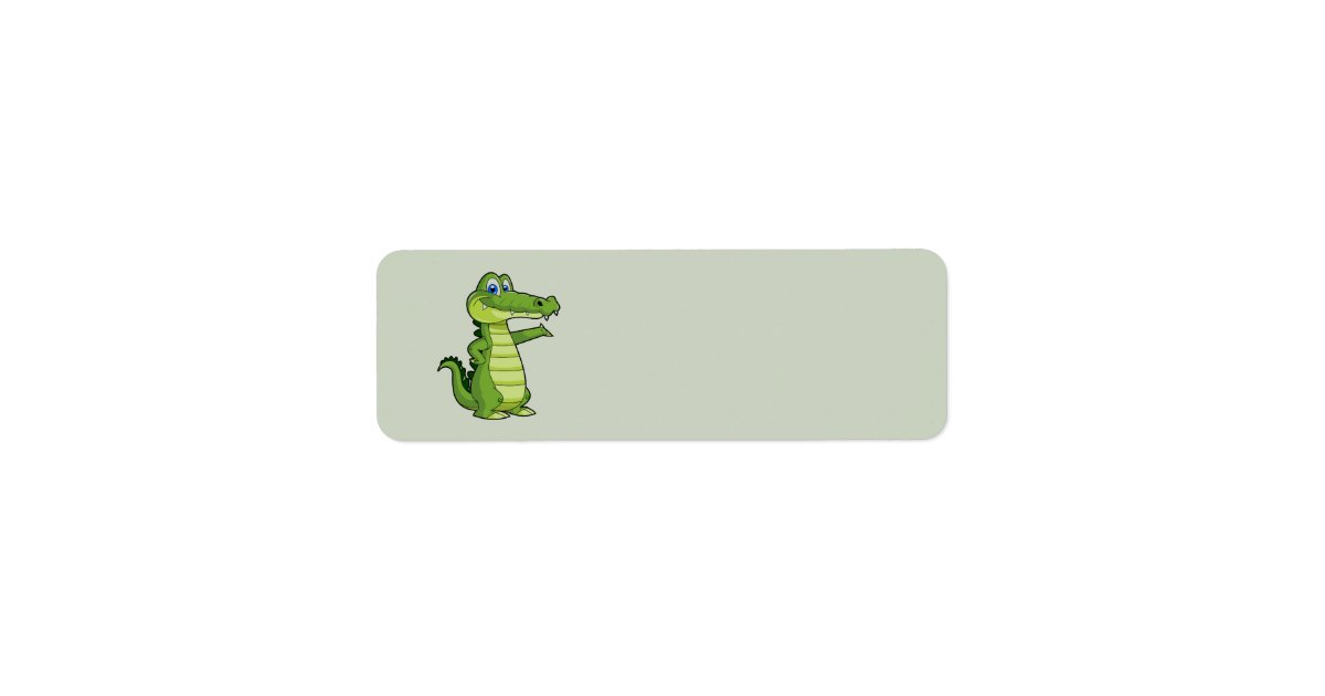 Cartoon Alligator Background Label | Zazzle