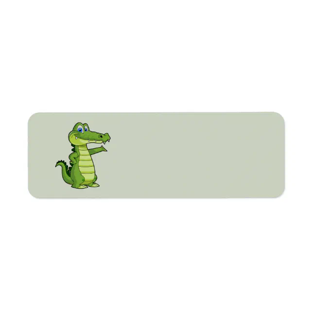 Cartoon Alligator Background Label | Zazzle
