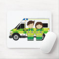 Cartoon Ambulance and EMT's Mouse Pad | Zazzle