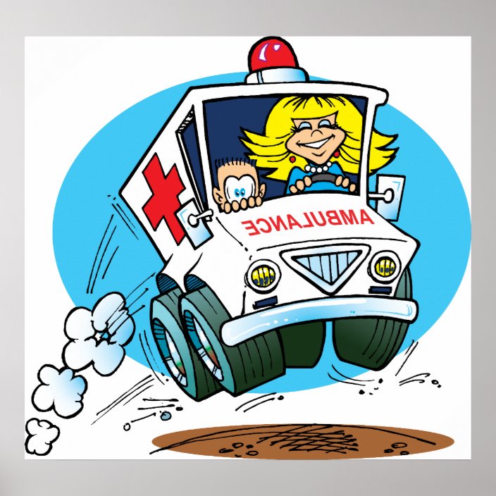 Cartoon Ambulance Poster