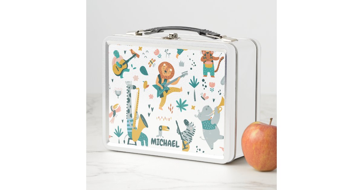 Cartoon Animals Band Metal Lunch Box | Zazzle