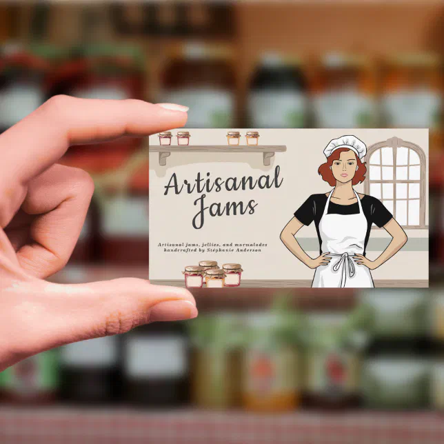 Cartoon Artisanal Jams Business Card | Zazzle