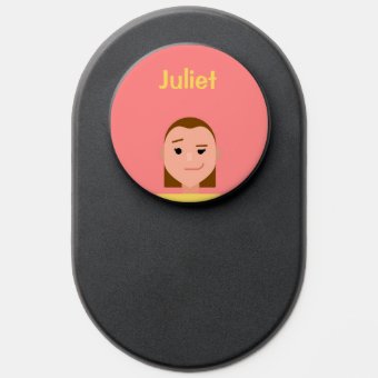 Cartoon avatar of mom custom name PopSocket | Zazzle