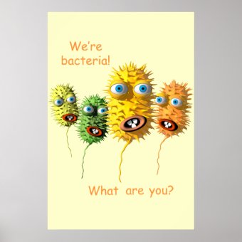 Cartoon Bacteria poster | Zazzle