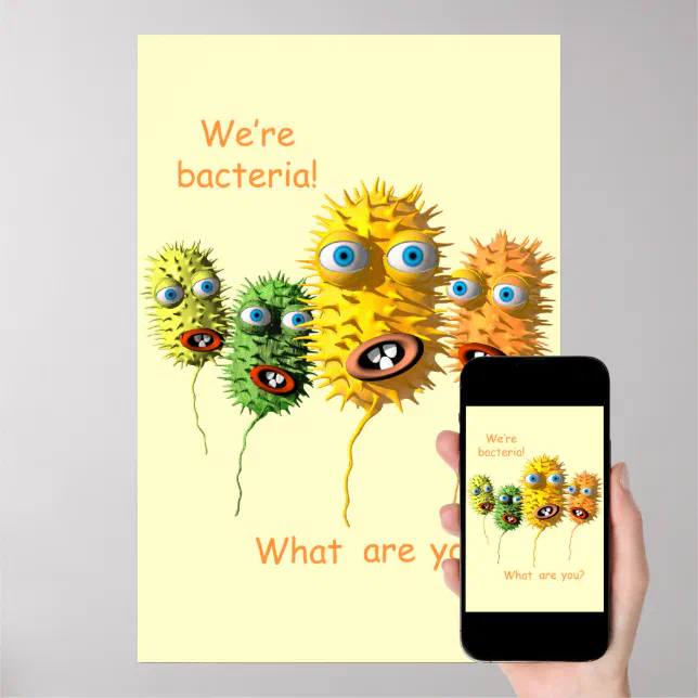 Cartoon Bacteria poster | Zazzle