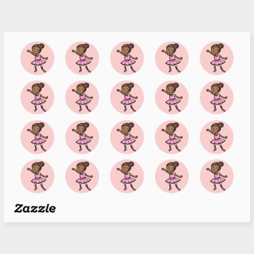 Cartoon Ballet Dancer Classic Round Sticker | Zazzle