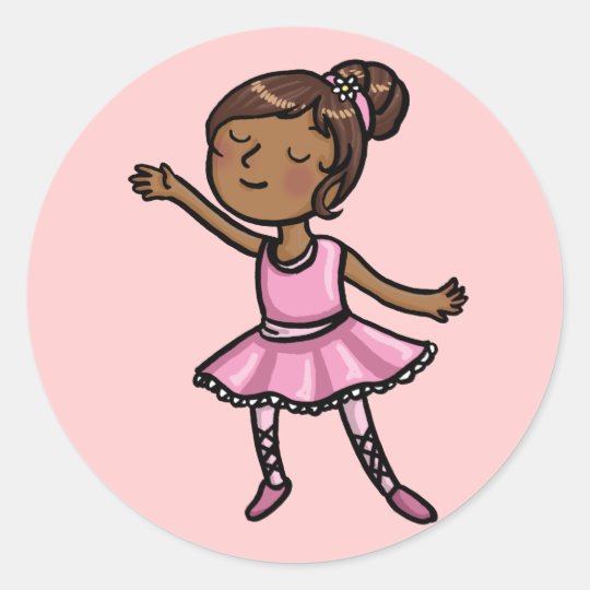 Cartoon Ballet Dancer Classic Round Sticker | Zazzle.com