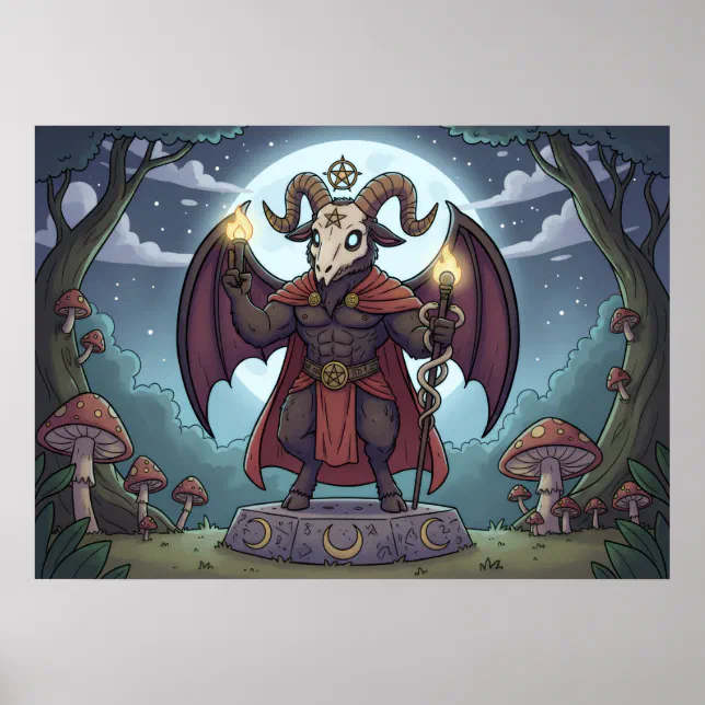Cartoon Baphomet Poster | Zazzle