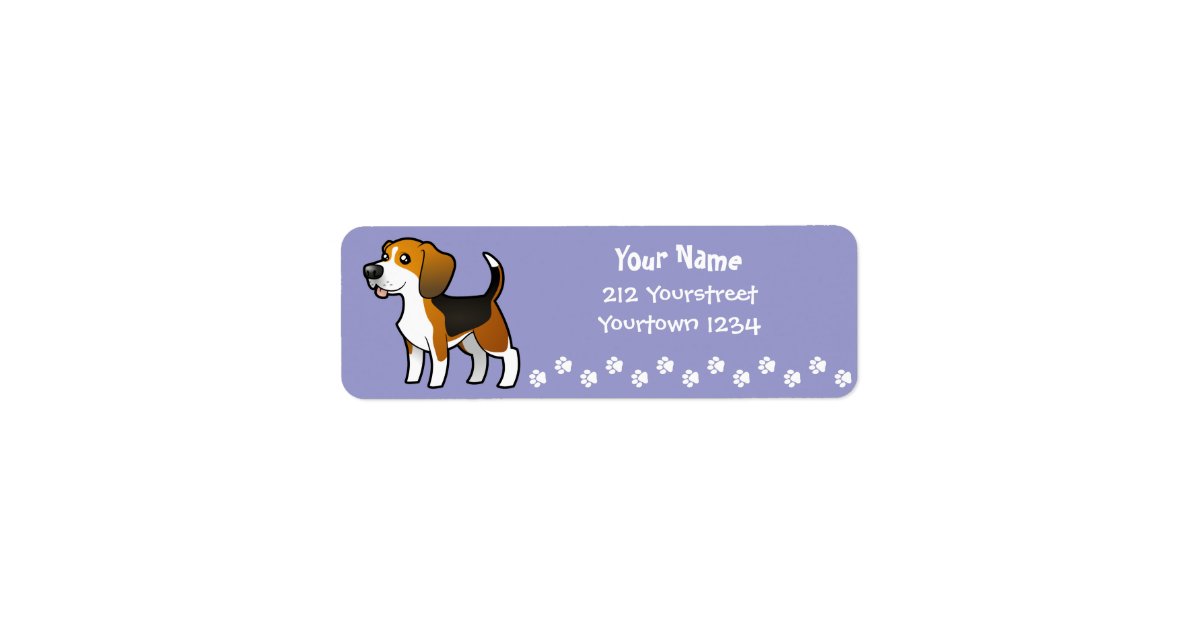 Cartoon Beagle Label | Zazzle