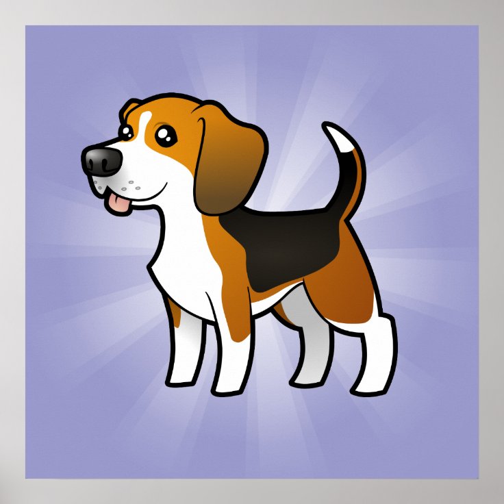 Cartoon Beagle Poster | Zazzle