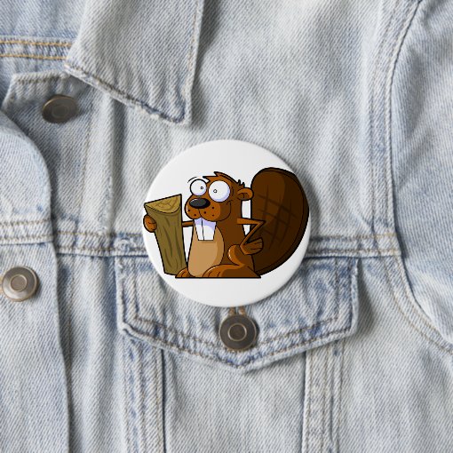Cartoon Beaver Pin | Zazzle