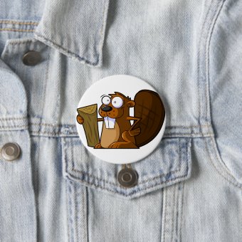 Cartoon Beaver Pin | Zazzle