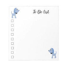 Cartoon blue dog Diva Dog To Do List Notepad | Zazzle