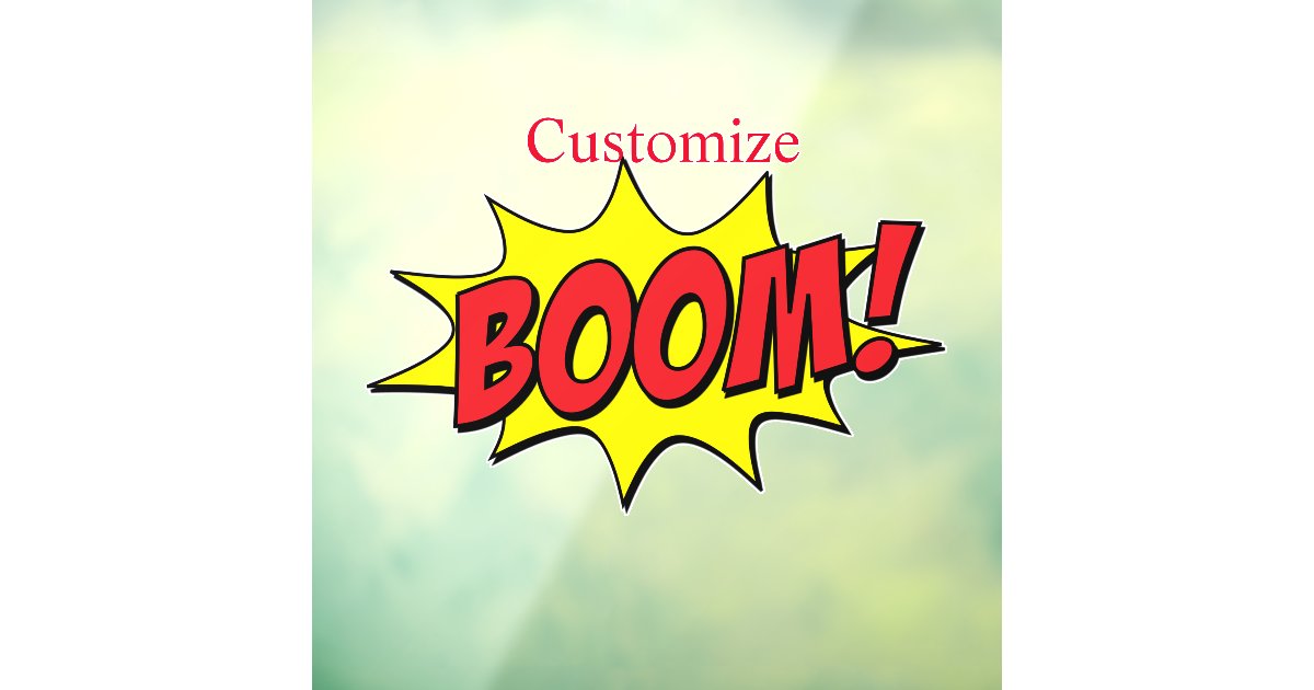 Cartoon Boom Thunder_Cove Window Cling | Zazzle