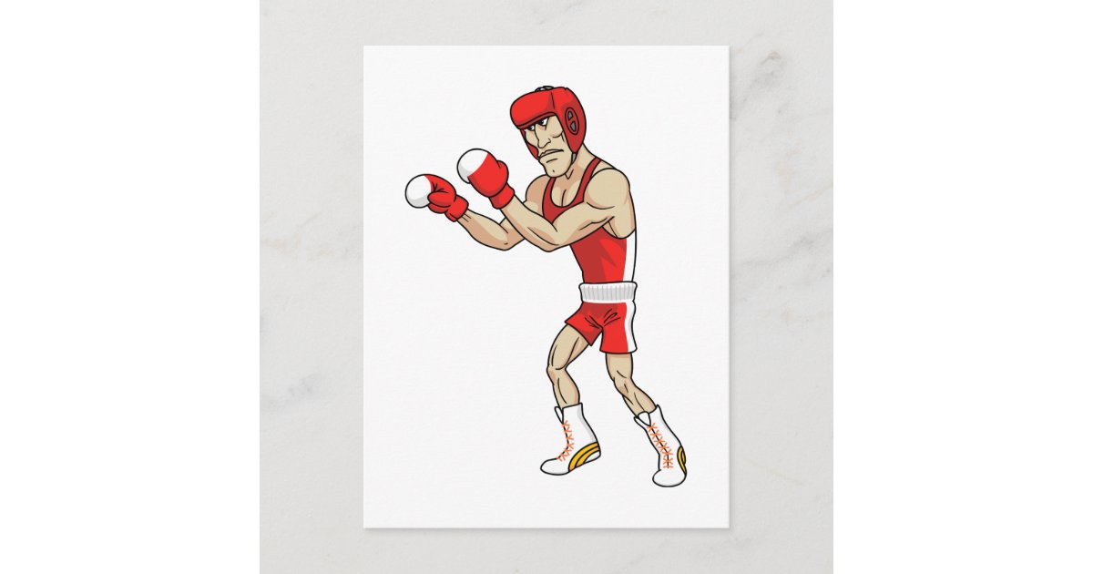 cartoon boxer postcard | Zazzle