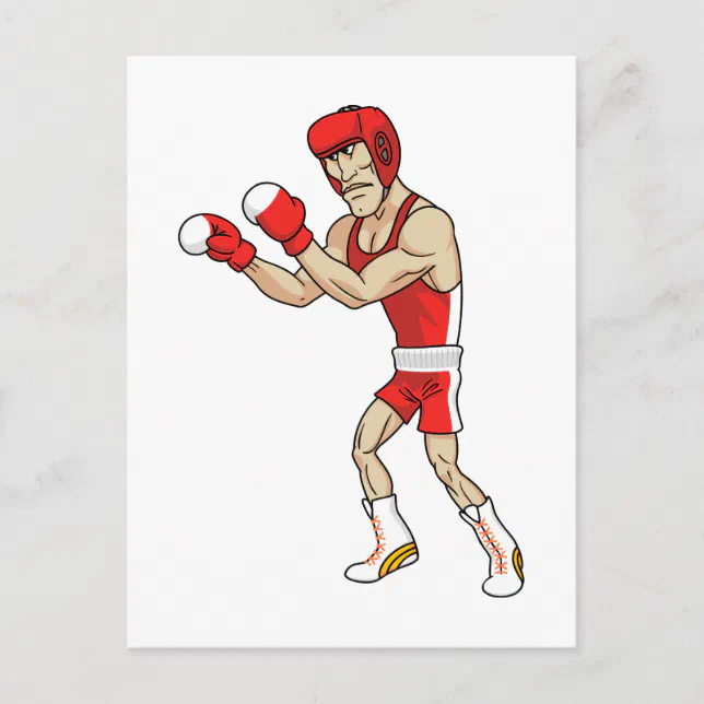 cartoon boxer postcard | Zazzle