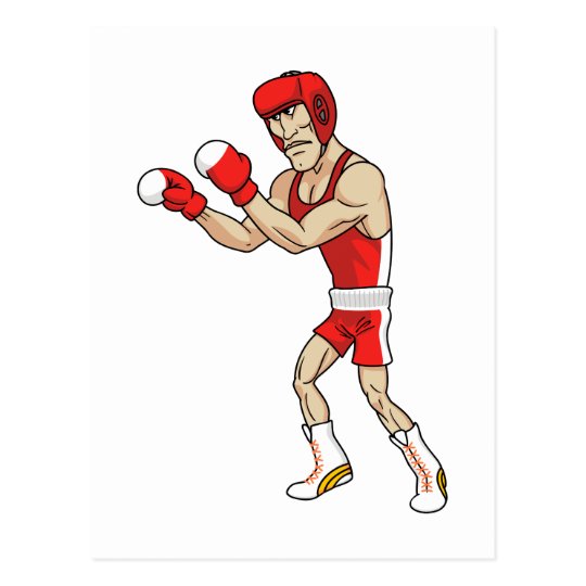 cartoon boxer postcard | Zazzle.com
