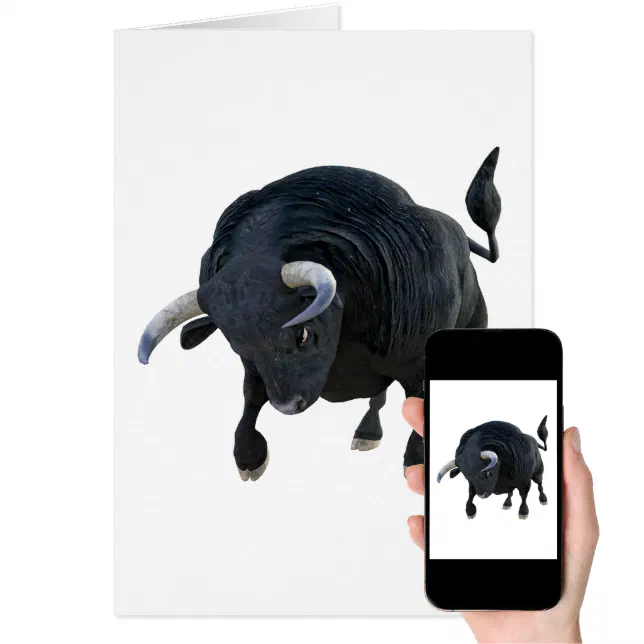 Cartoon Bull Charging Forward Head Down | Zazzle