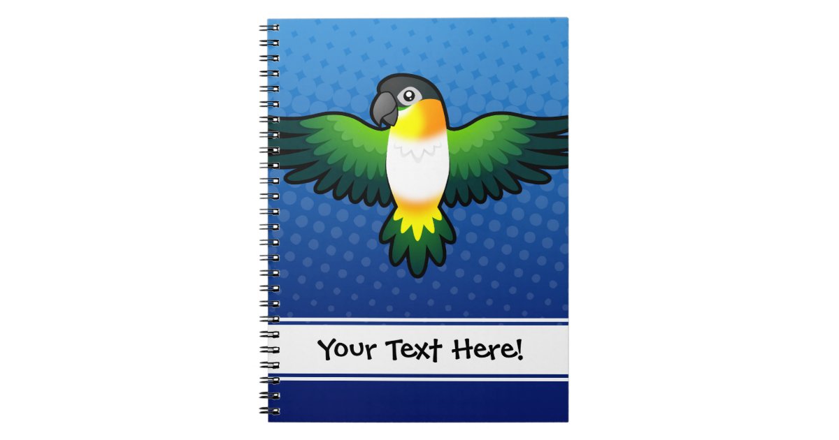 Cartoon Caique / Lovebird / Pionus / Parrot Notebook | Zazzle